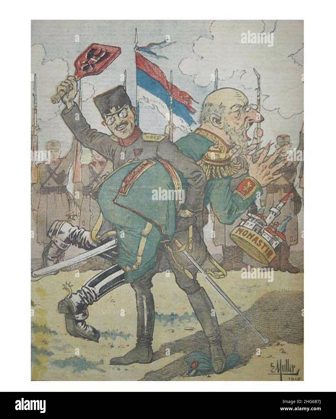 Serbian poster celebrating victory over Bulgaria in the second Balkan ...