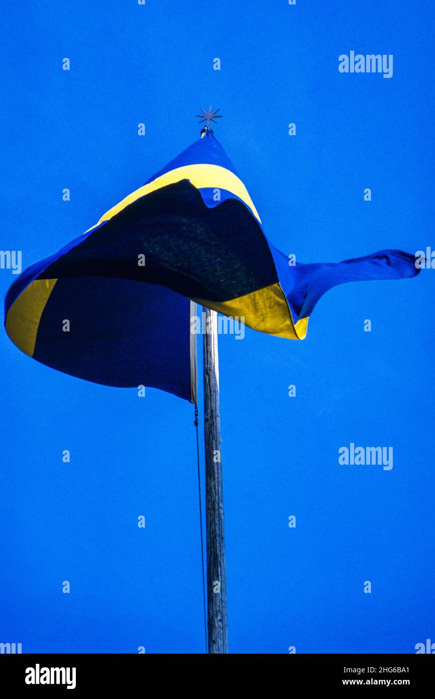 Swedish flag in the wind Stock Photo - Alamy