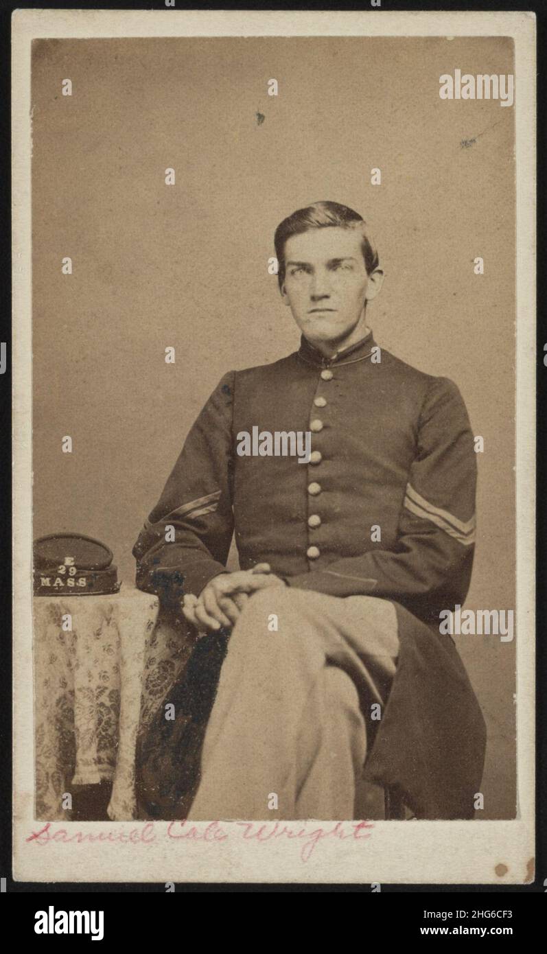 Sergeant Samuel Cole Wright of Co. E, 29th Massachusetts Infantry ...