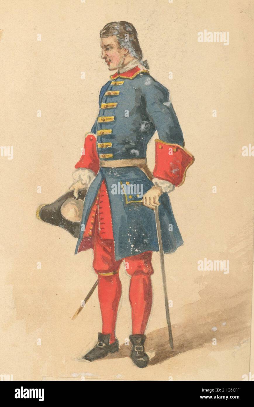 Sergeant of the French Royal Artillery 1700-1720 Stock Photo - Alamy