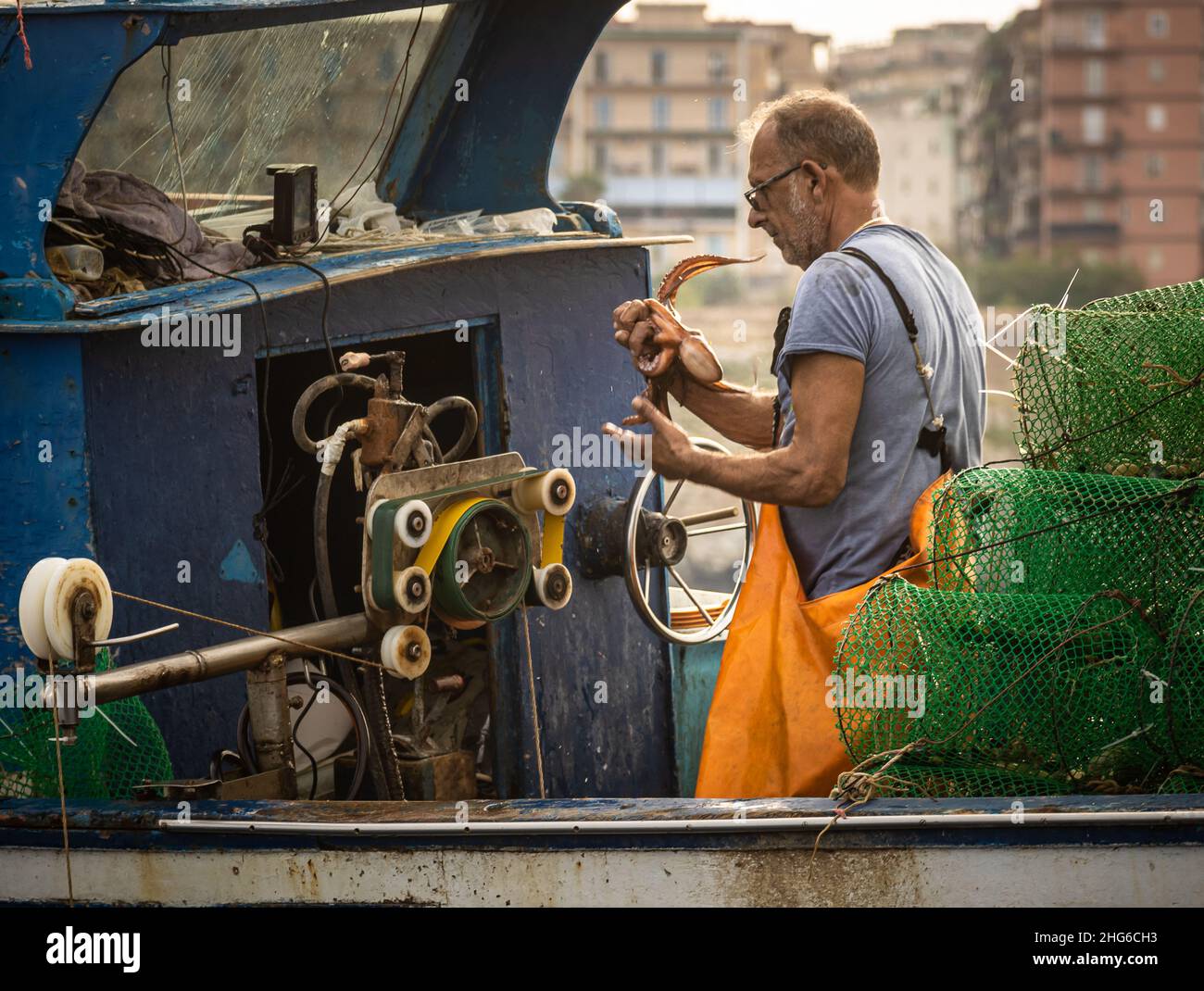 Octopus fisherman off Siracusa Italy Stock Photo - Alamy