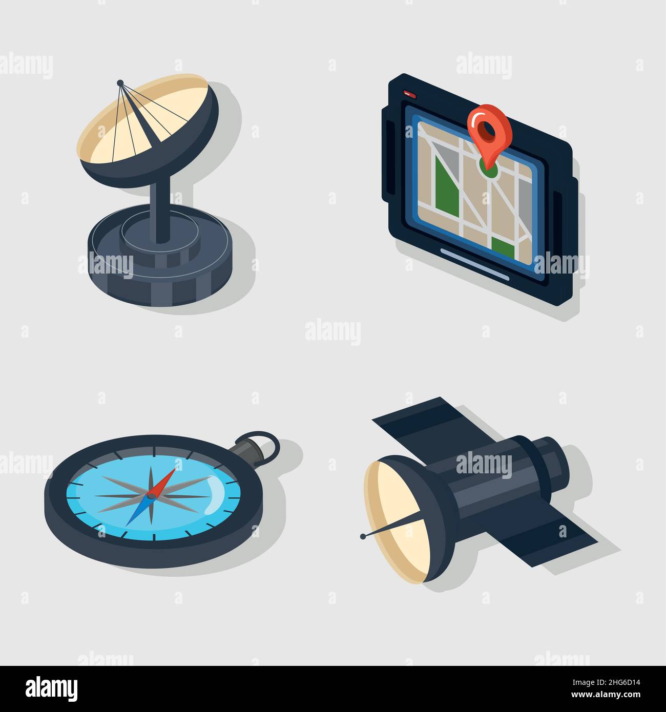 Four gps technology icons hi-res stock photography and images - Alamy