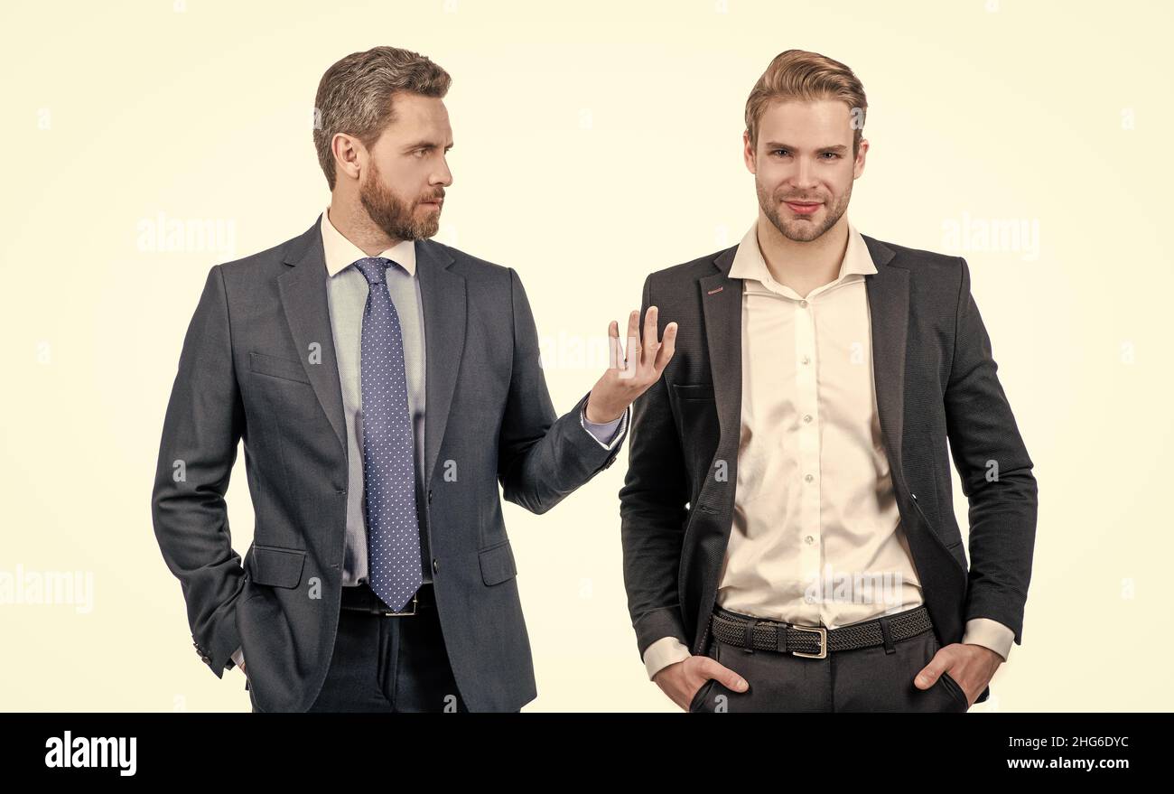 ambitious boss and employee men are executive business workers and ...