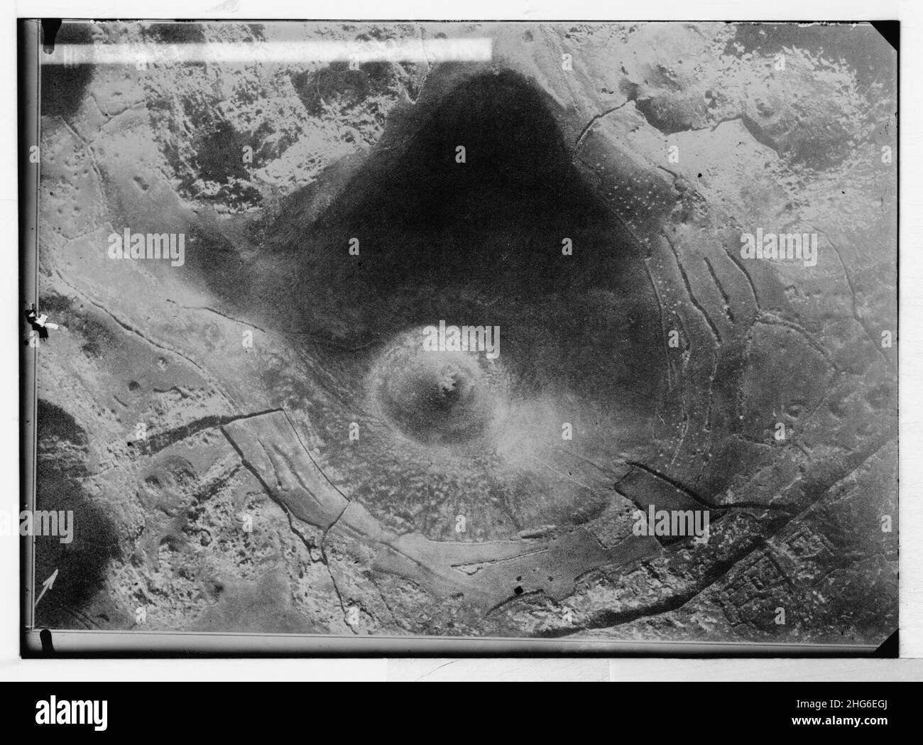 Series of first aerial photographs of Palestine and Syria. Volcano and ...