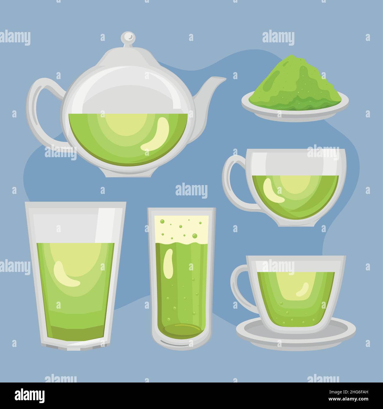 six green tea icons Stock Vector Image & Art - Alamy