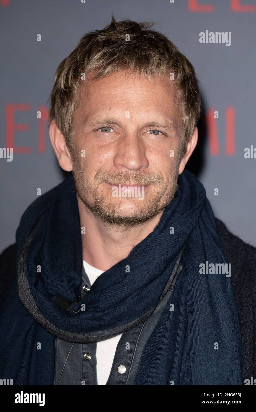 Jeremie Renier attends the L Ennemi premiere at Gaumont Champs Elysees ...