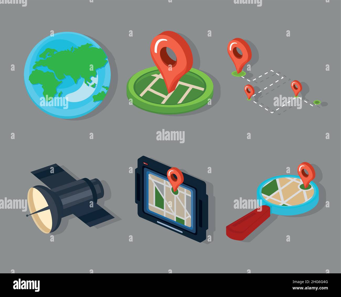 six gps technology icons Stock Vector Image & Art - Alamy