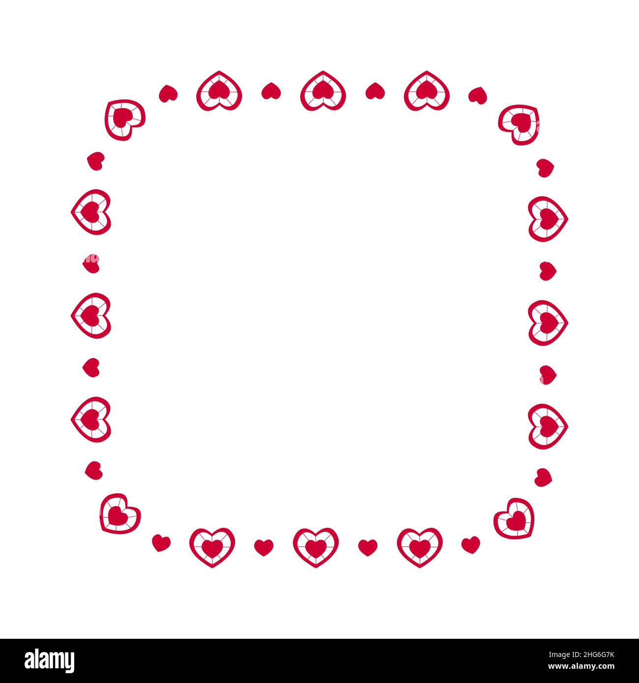 Cute square frame with hearts. Template for Valentine day invitation ...