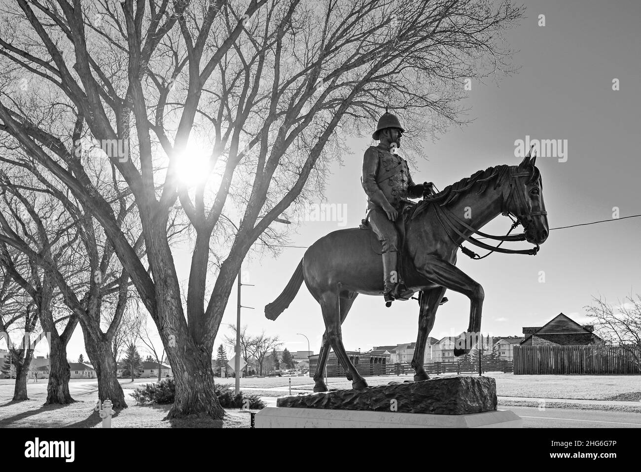 Statue, Northwest Mounted Police commander, William Jarvis, Legacy Park ...