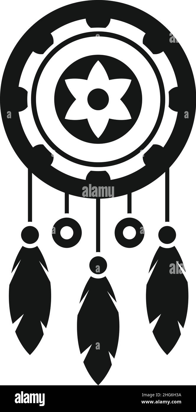 Native dream catcher icon simple vector. Aztec feather. Indian tribal ...