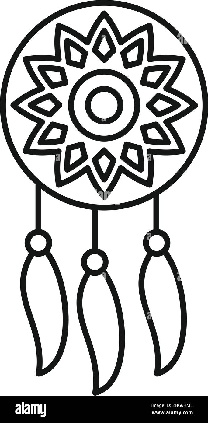 Indian dream catcher icon outline vector. Tribal native. Aztec print ...