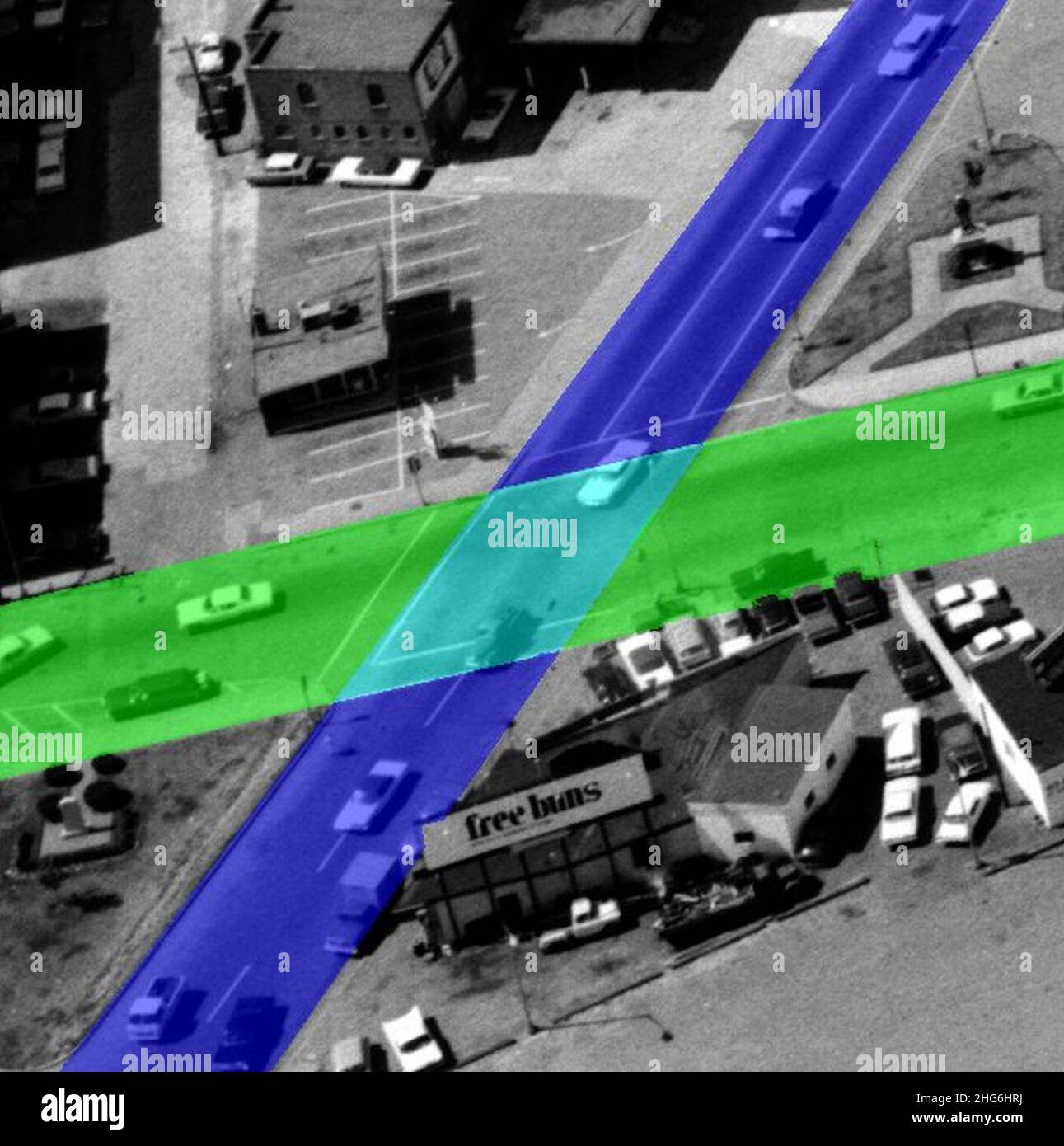 Set intersection exemplified by road intersection Stock Photo - Alamy