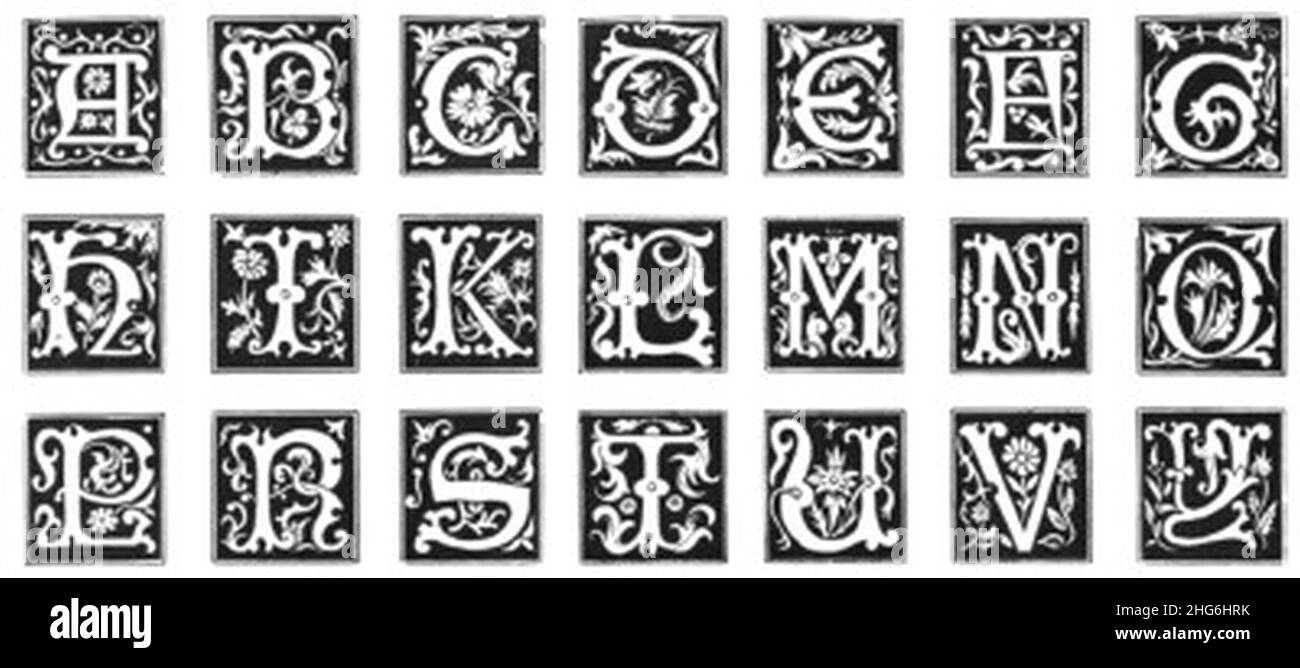 Set of 16th Century Block Letters Stock Photo - Alamy