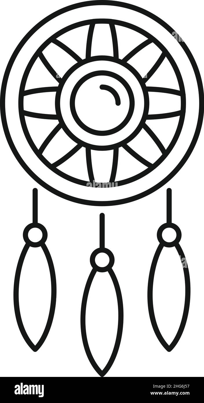 Magic dream catcher icon outline vector. Tribal indian. Native aztec ...