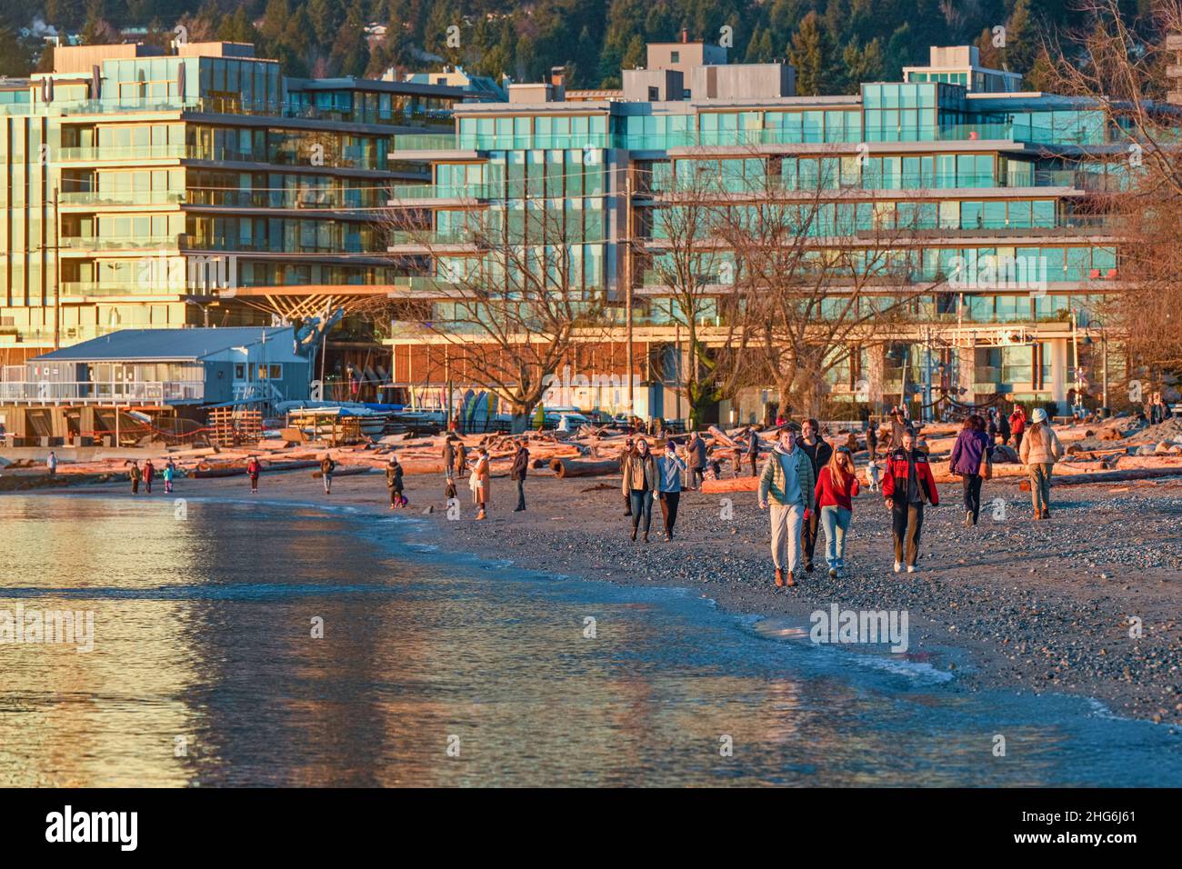 Beach, Ambleside Park, West Vancouver, British Columbia, Canada Stock ...