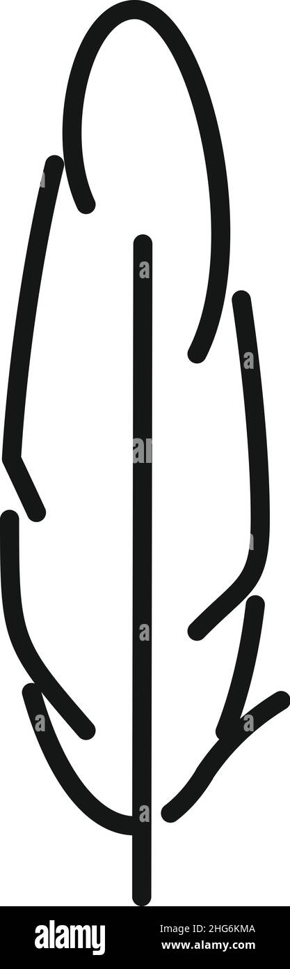 Tattoo feather icon outline vector. Pen ink. Art fluff Stock Vector ...