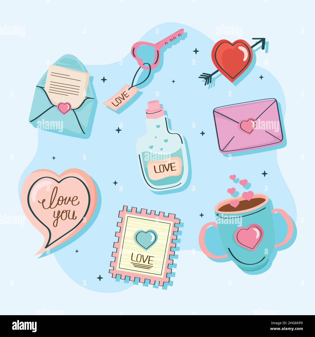 eight love doodle icons Stock Vector Image & Art - Alamy