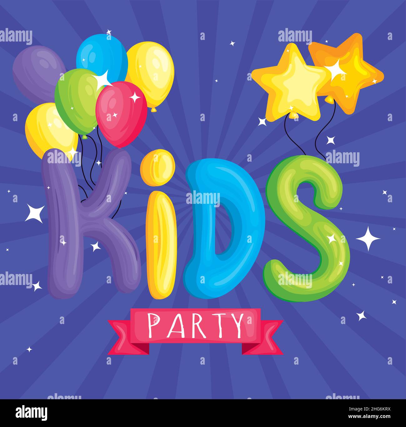 invitation of party kids Stock Vector Image & Art - Alamy