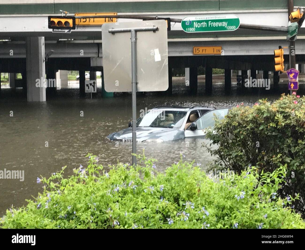 Severe flooding in Interstate 45-North Freeway Stock Photo - Alamy
