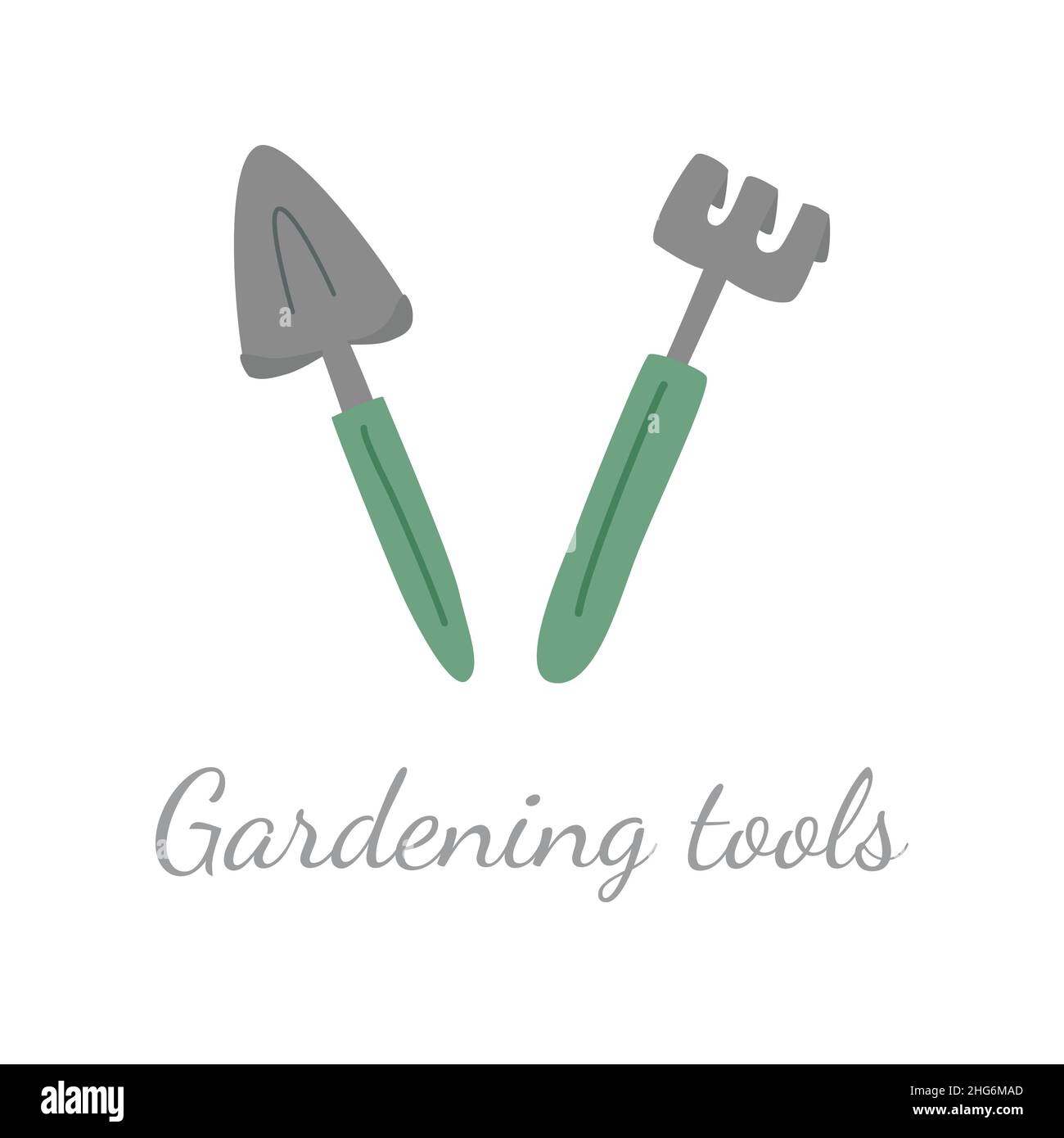 Rake, shovel for gardening. set of gardening tools vector Stock Vector ...