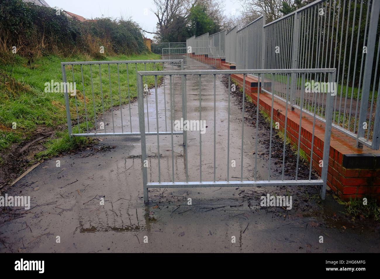 January 2022 - safety railings and barriers on a new pedestrian access ...