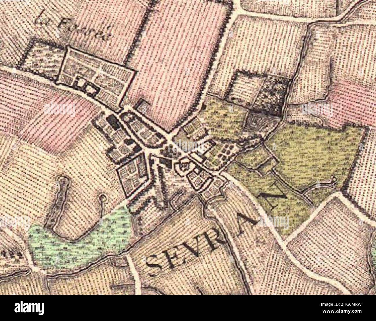 Sevran.Carte de Delagrive.1740.Place Gaston-Bussière.IGN.Geoportail ...