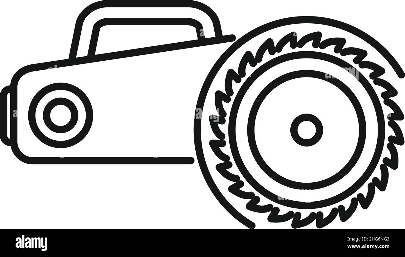 Electric saw icon outline vector. Chainsaw tool. Power chain Stock ...