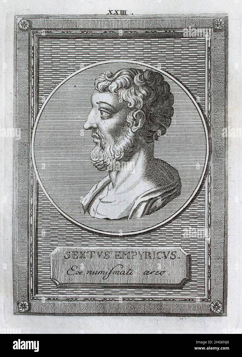 Sextus Empiricus - engraving by G. F. Riedel - 1801 Stock Photo - Alamy
