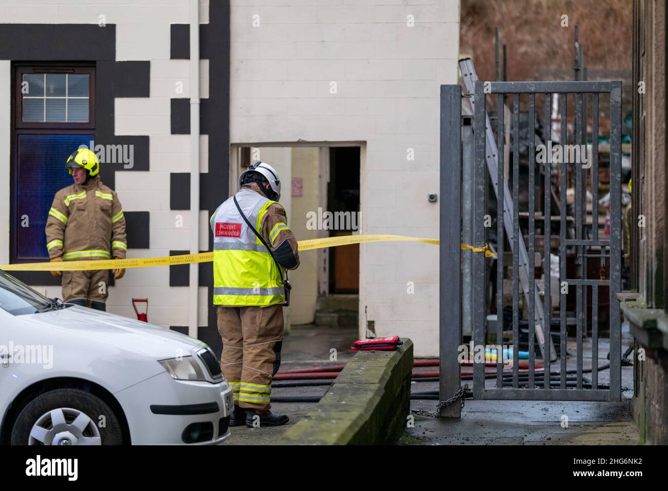 BUCKIE, MORAY, SCOTLAND - 18 JANUARY 2022: This is the Scottish Fire ...