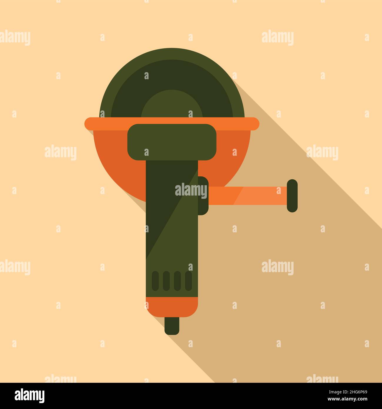 Metal grinding machine icon flat vector. Saw tool. Hand grinder Stock ...