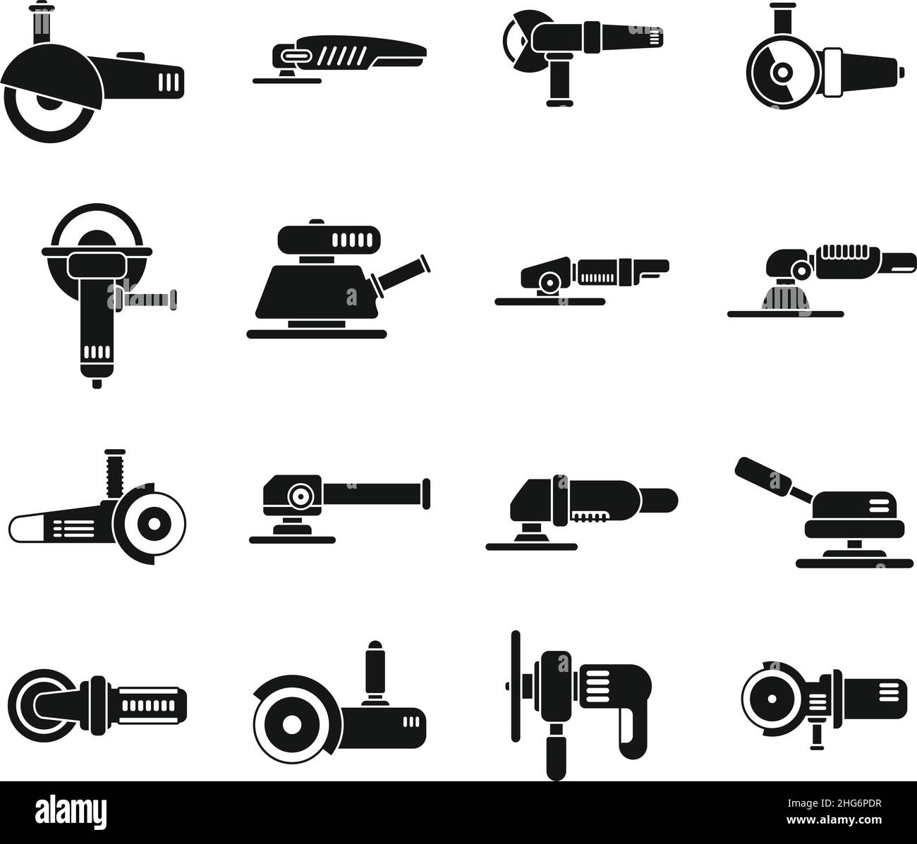 Grinding machine icons set simple vector. Build construct. Electric equipment Stock Vector Image ...