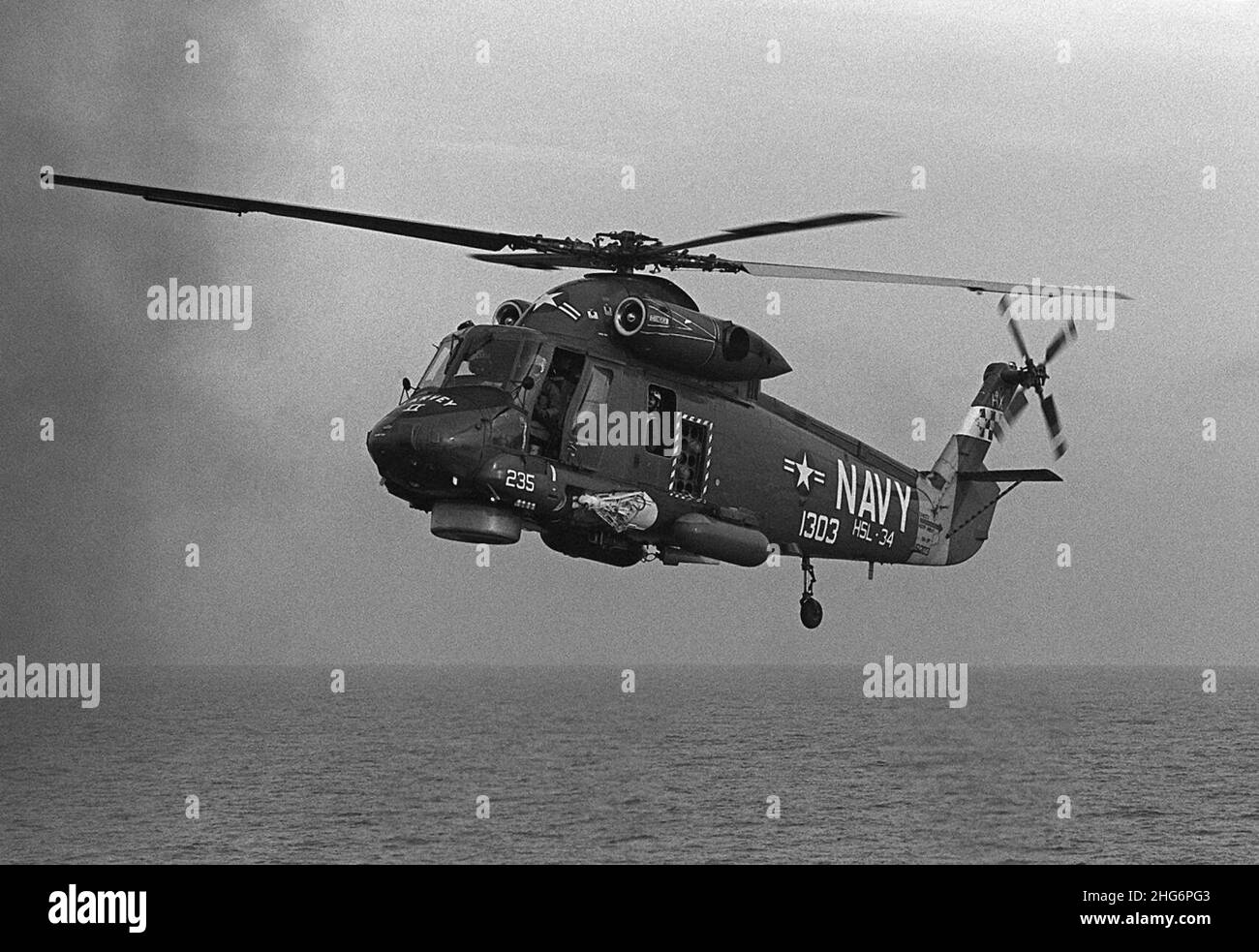 SH-2F Seasprite of HSL-34 in flight in 1981 Stock Photo - Alamy