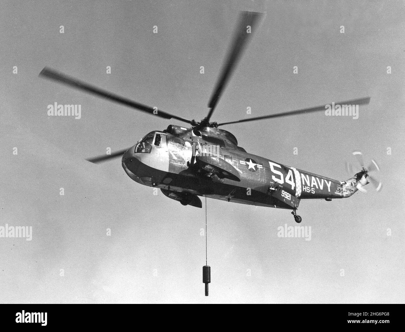 SH-3A Sea King of HS-5 with AQS-13 sonar c1965 Stock Photo - Alamy