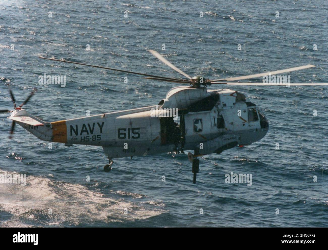 SH-3H Sea King of HS-85 in flight c1985 Stock Photo - Alamy