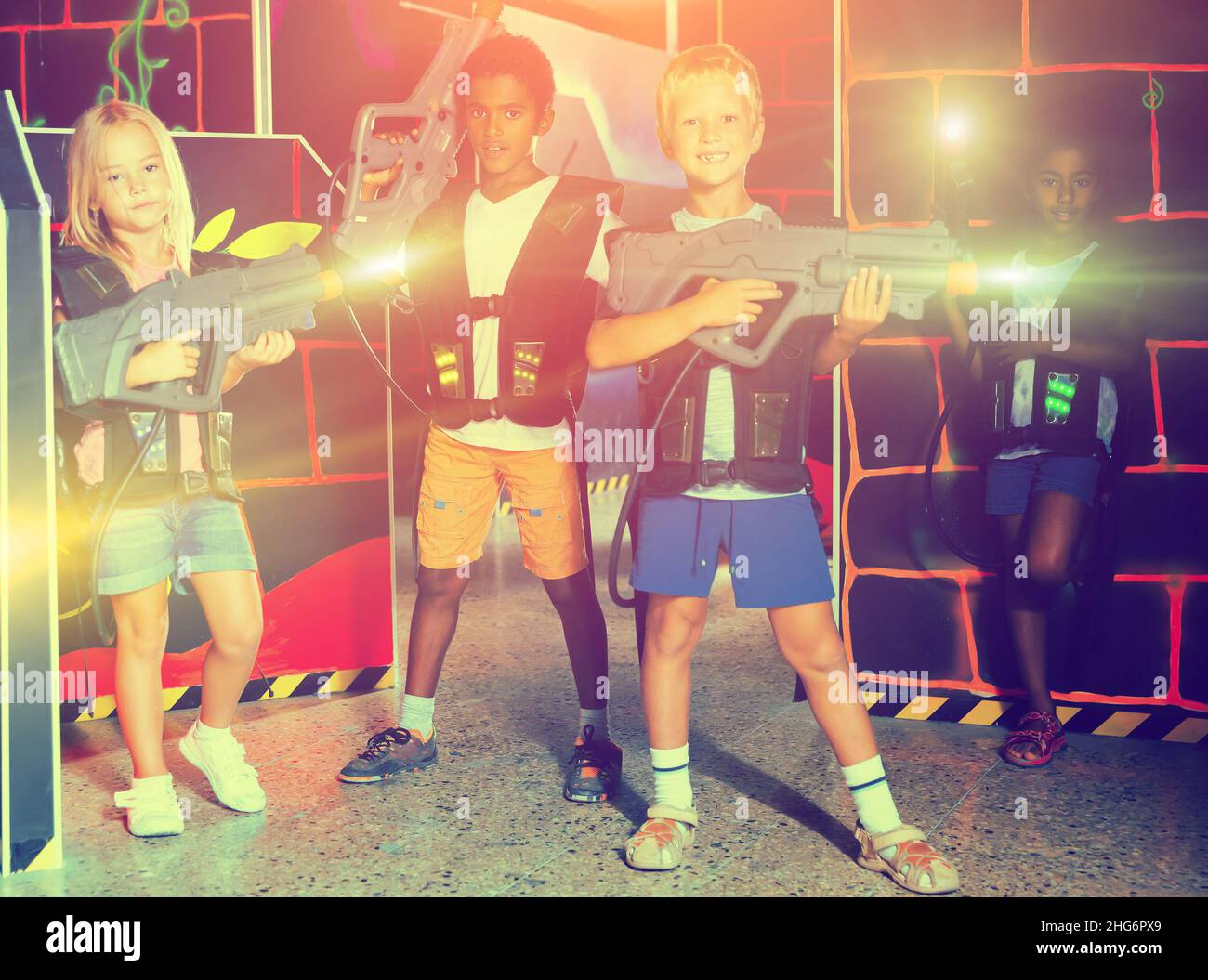 Laser guns having fun on hi-res stock photography and images - Alamy