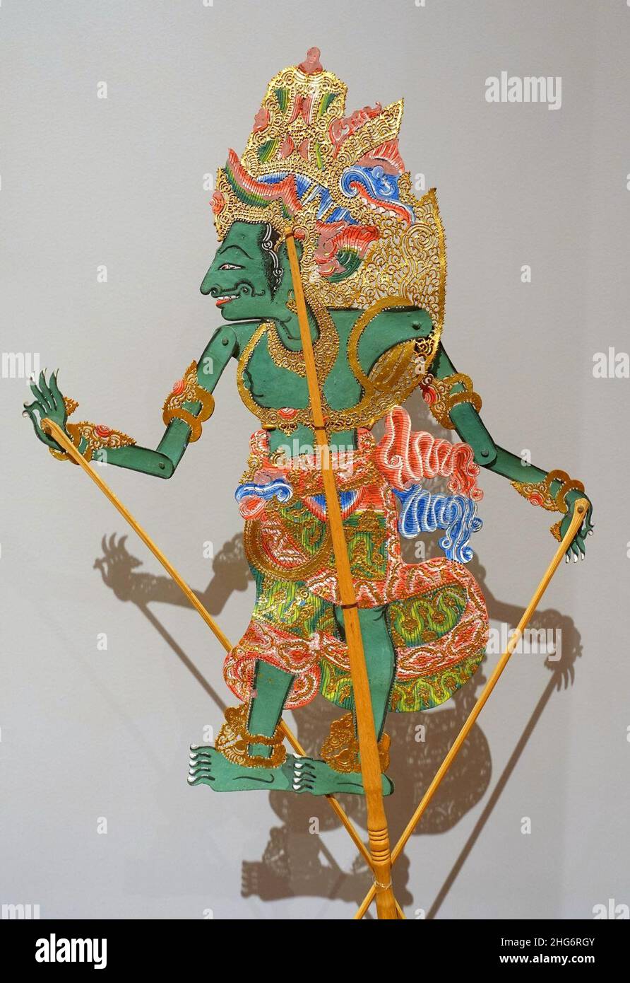 Shadow puppet, Java, collected in 1911, wood, leather, pigment Stock Photo - Alamy