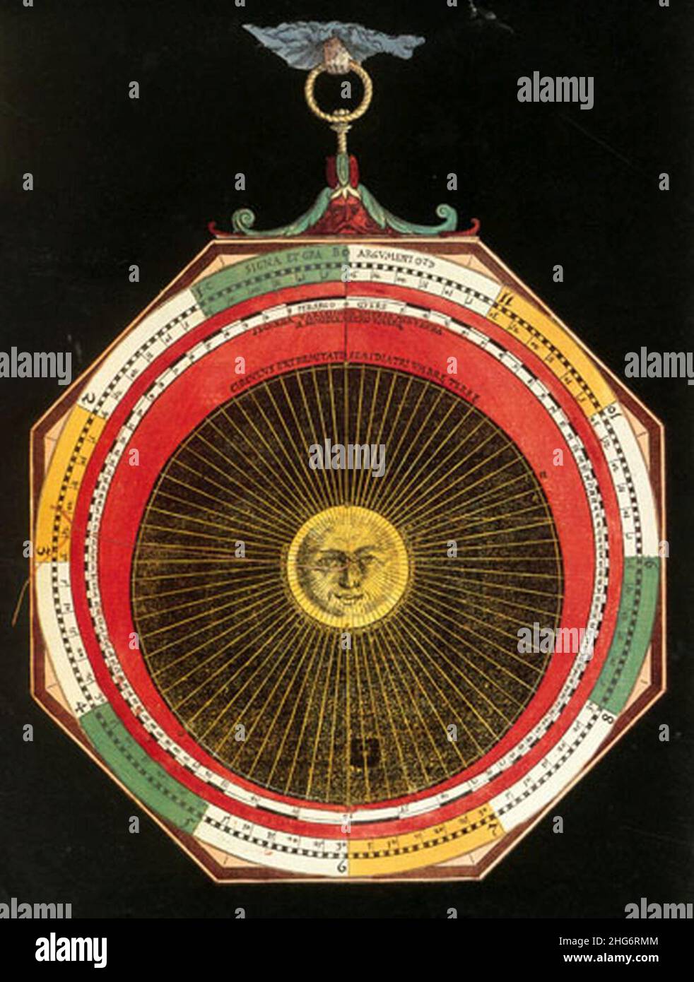 Shadows of earth and moon Volvelle, Petrus Apianus Stock Photo - Alamy