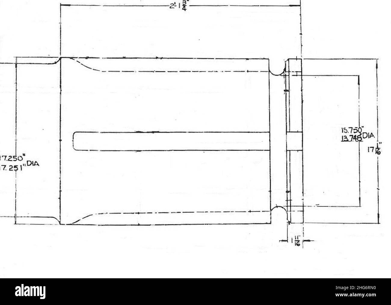 Shaft end drawing-edit end o Stock Photo - Alamy