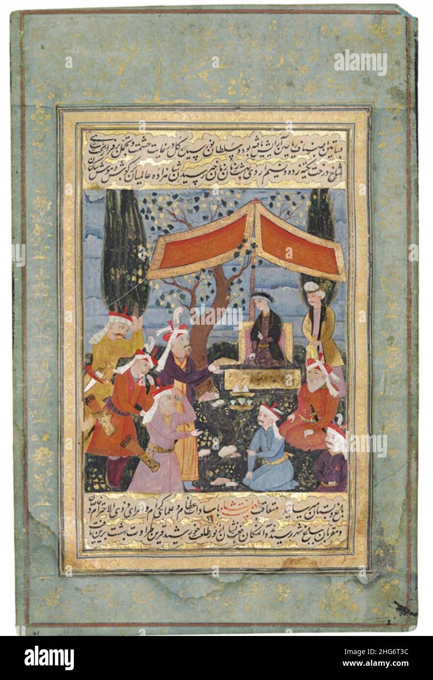 Shah Tahmasp holding court, attributable to Mu'in Musavvir, Safavid ...