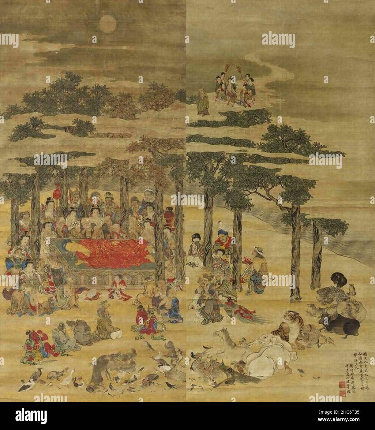 Shaka nehan zu by Kakizaki Hakyō (Koryuji Hakodate Stock Photo - Alamy