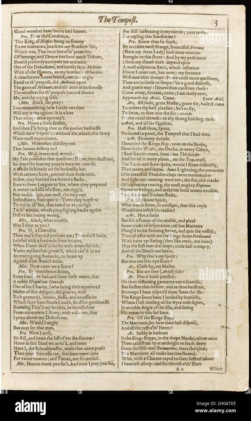 Shakespeare First Folio 1623 (Hesketh copy) page 3 Stock Photo - Alamy