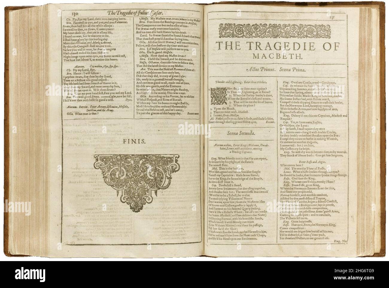 Shakespeare First Folio 1623 (Hesketh copy) pages 130-131 Stock Photo ...