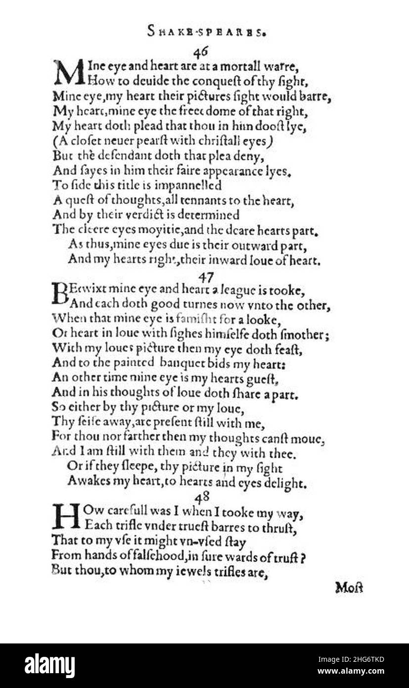 Shakespeares sonnets hi-res stock photography and images - Alamy