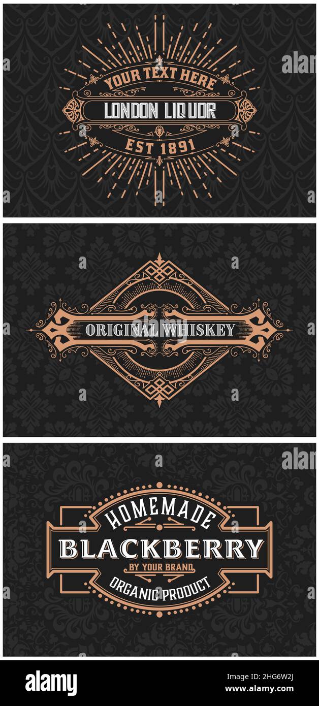 Set of 3 vintage labels for packing Stock Vector Image & Art - Alamy