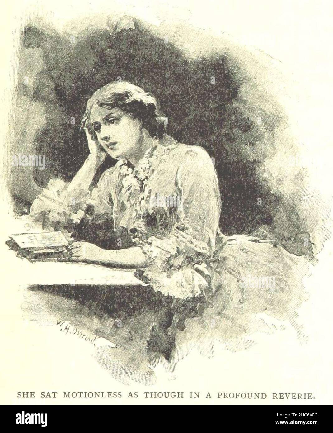 She sat motionless as though in a profound reverie-illustration by wh ...