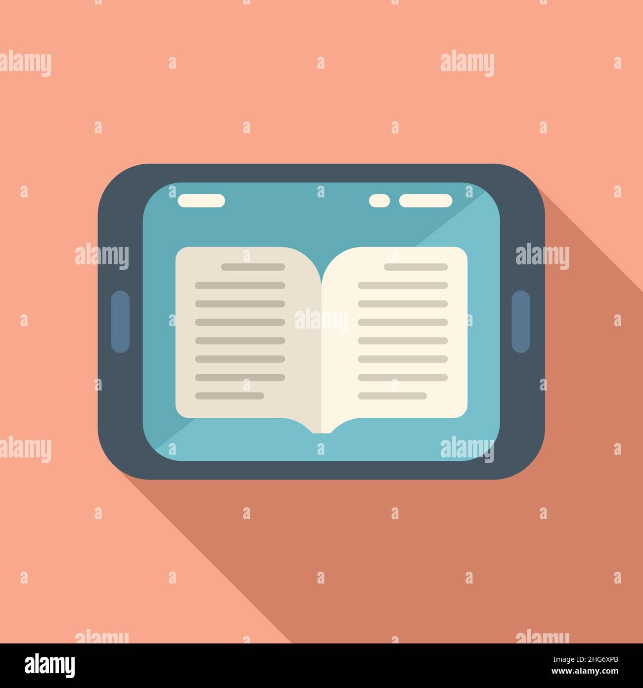 Ebook reader icon flat vector. Digital education. Media textbook Stock ...