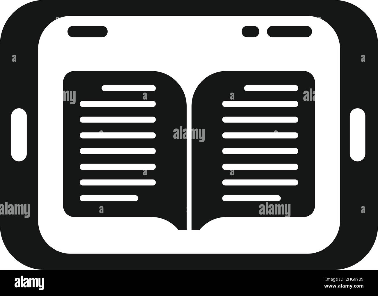 Ebook reader icon simple vector. Digital education. Media textbook ...