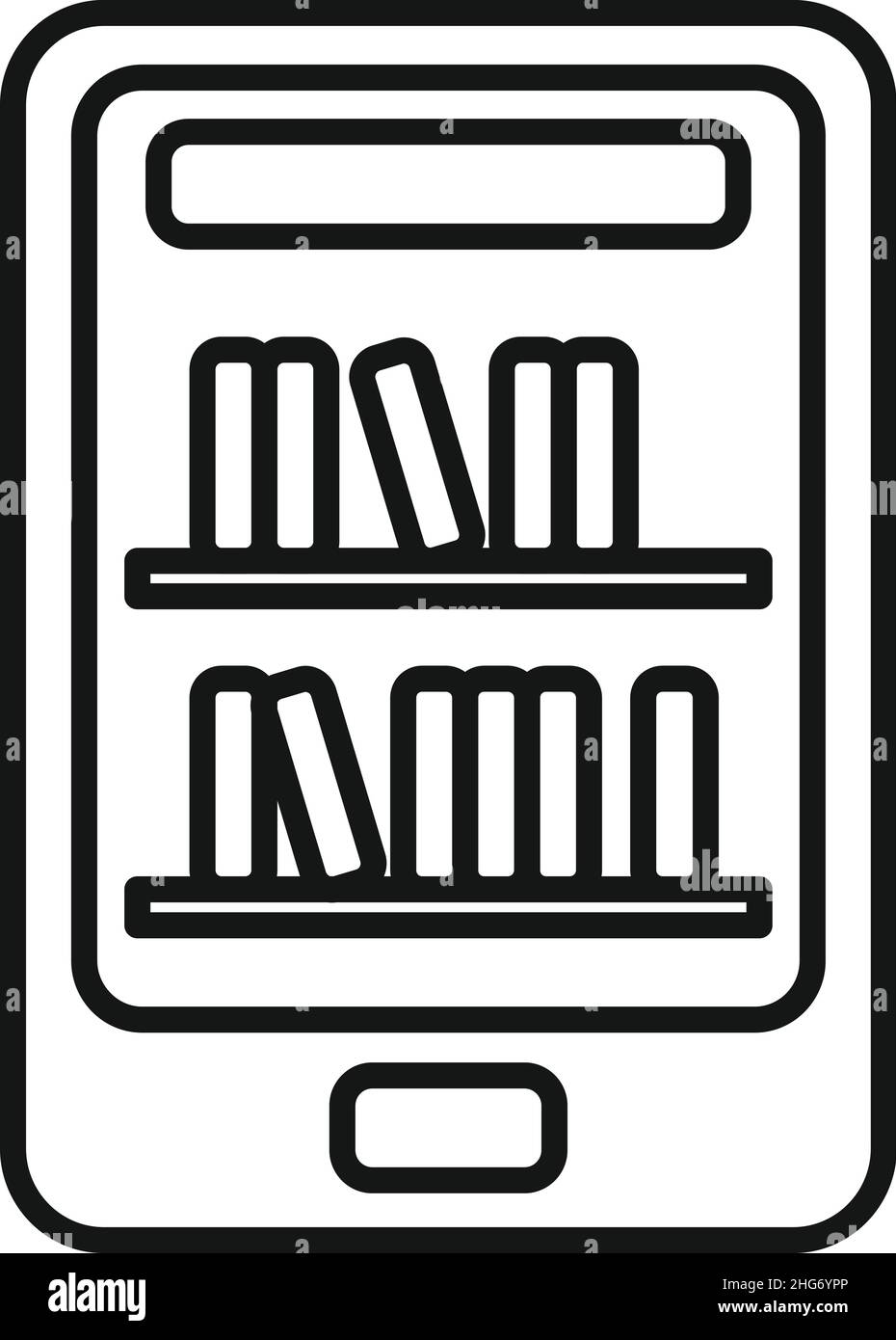 Library ebook icon outline vector. Digital education. Computer online ...