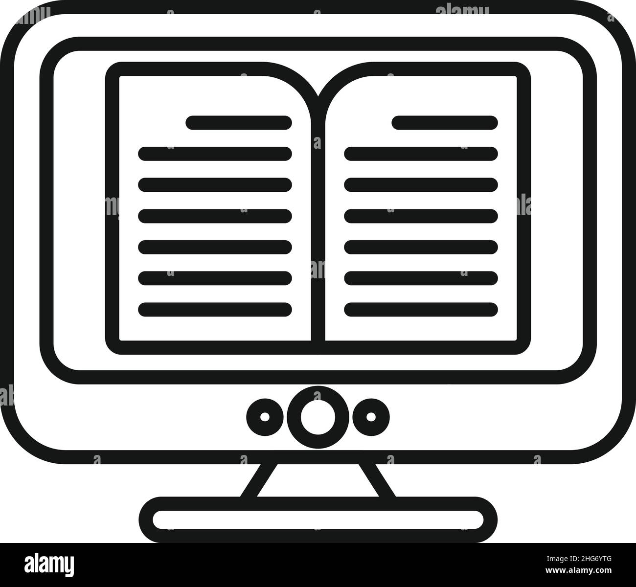 Digital ebook icon outline Black and White Stock Photos & Images - Alamy