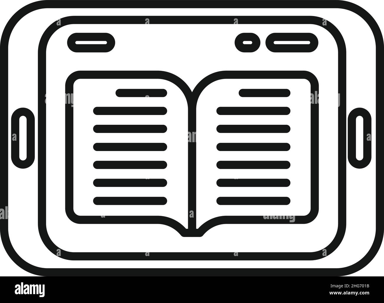 Ebook icon outline vector. Digital education. Book online Stock Vector ...